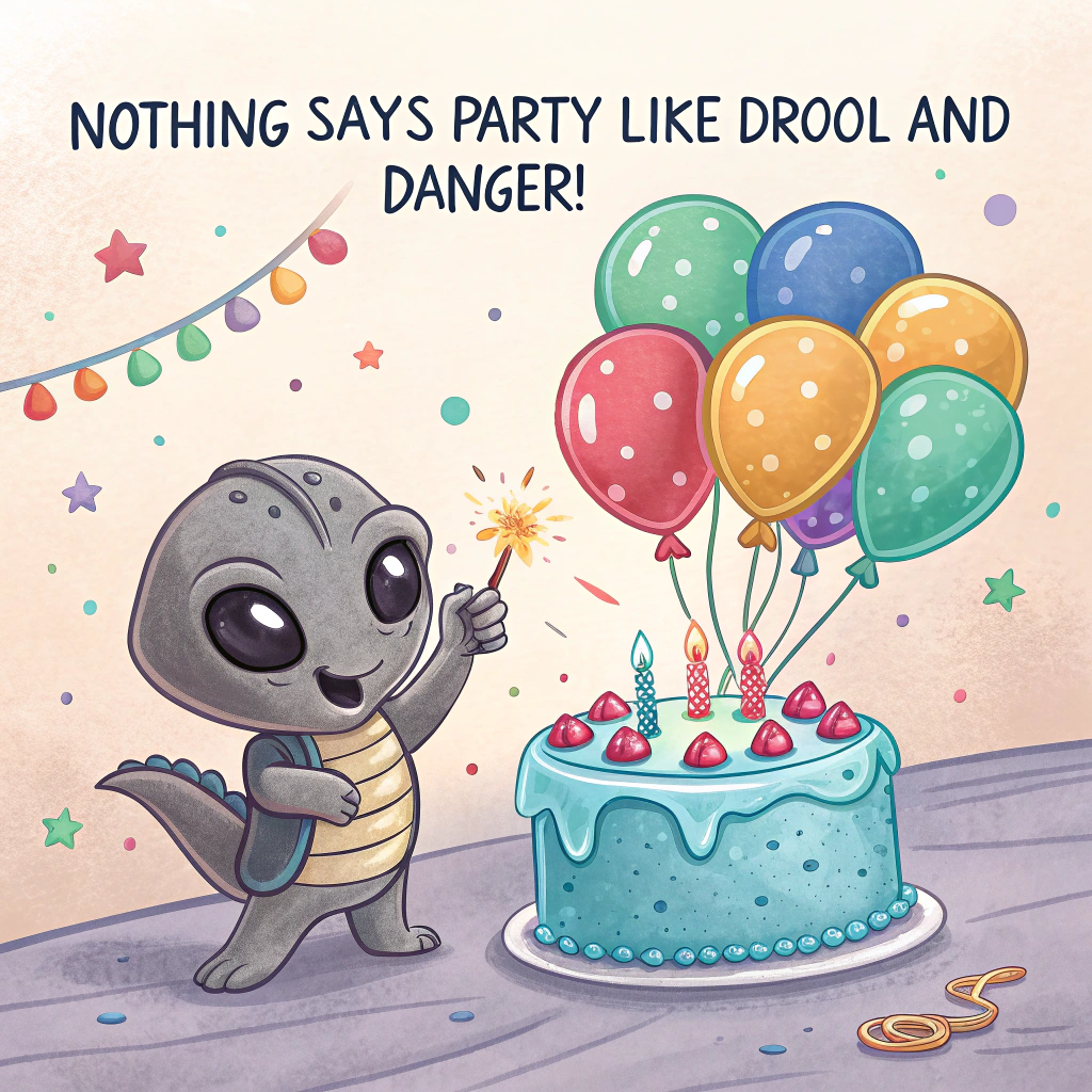 Drooling Xenomorph Birthday Cards - Silly Robot Cards