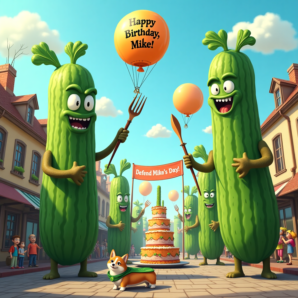 Vegetable Characterization Birthday Cards - Silly Robot Cards