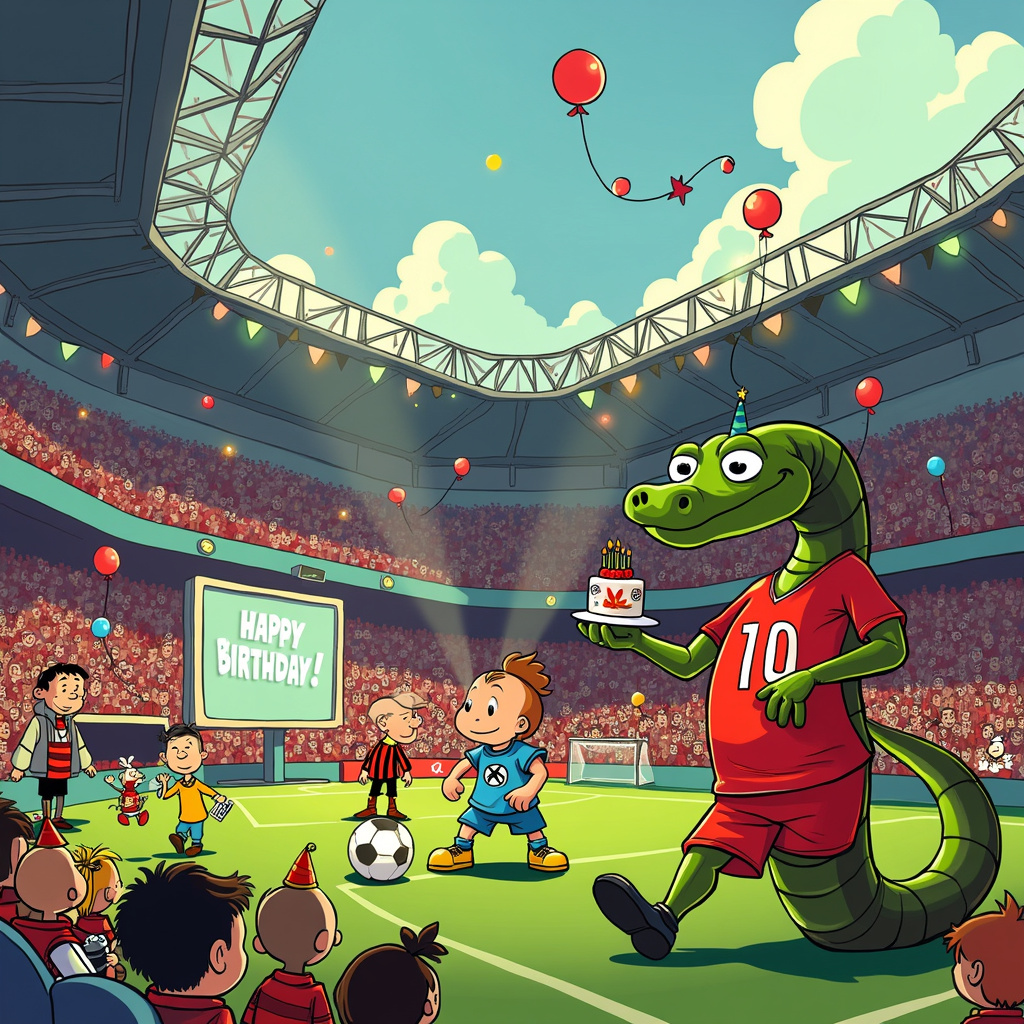 Python (as a character) Birthday Cards - Silly Robot Cards