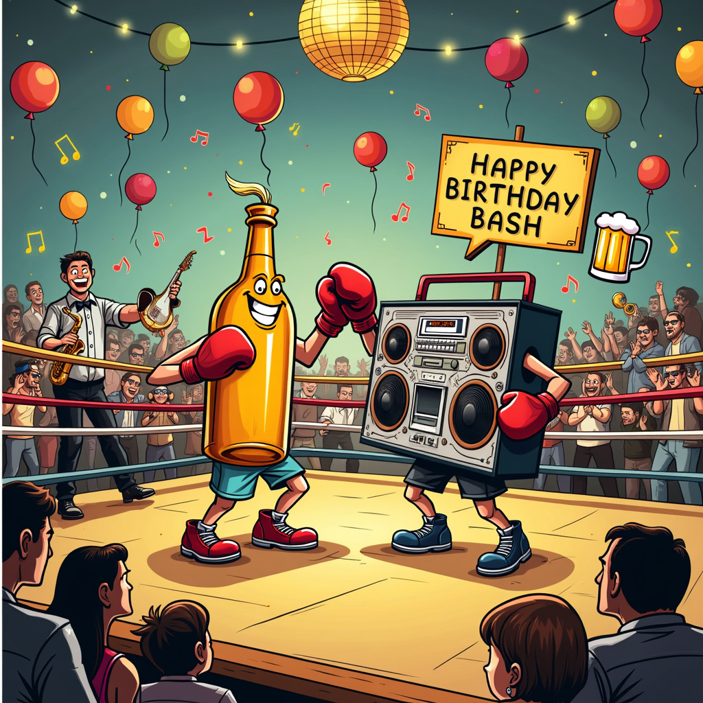 Comic Illustration Birthday Cards - Silly Robot Cards