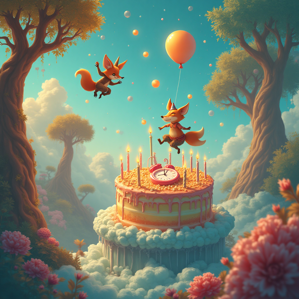 1) Birthday AI Generated Card - Jinx, Fox, Nezuko, and (f1426)