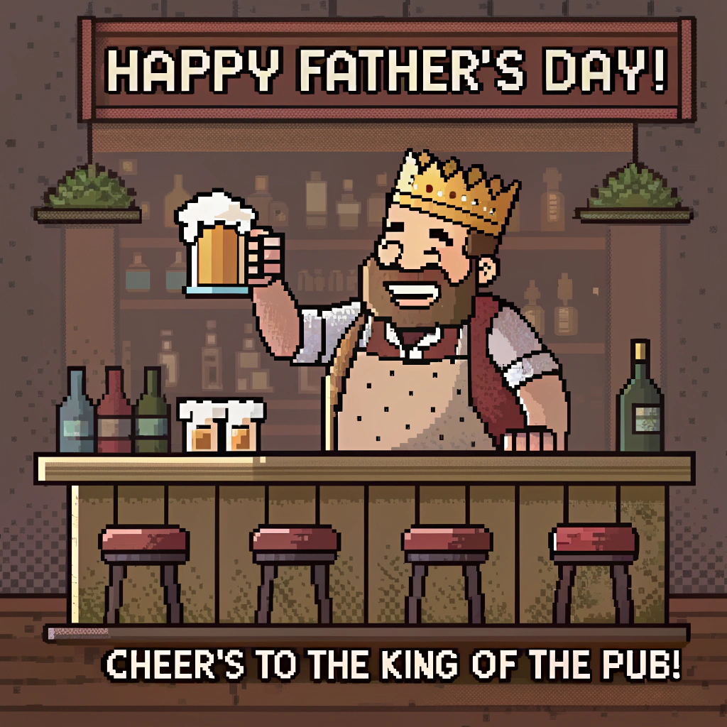 Pixel Art Fathers Day Cards - Silly Robot Cards