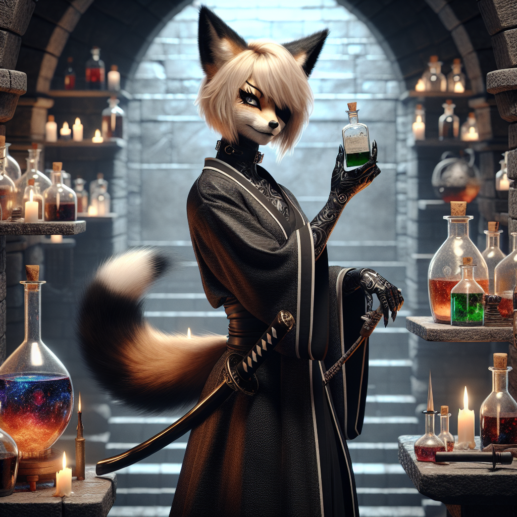 2) Birthday AI Generated Card - Humanoid androgynous fox female, Fox ...