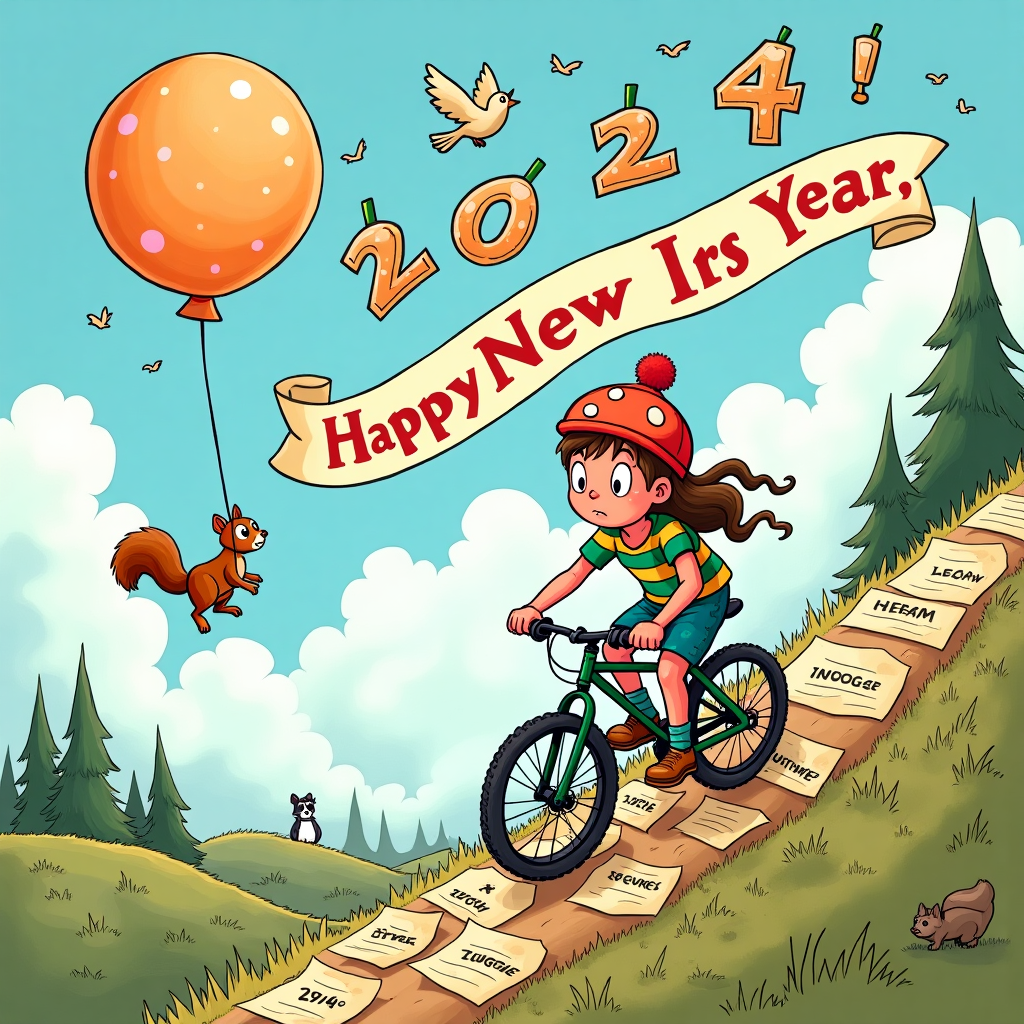 Cartoons New Year Cards - Silly Robot Cards
