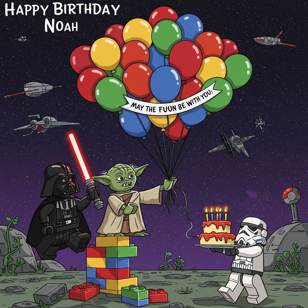 Lego Star Wars Birthday Cards - Silly Robot Cards