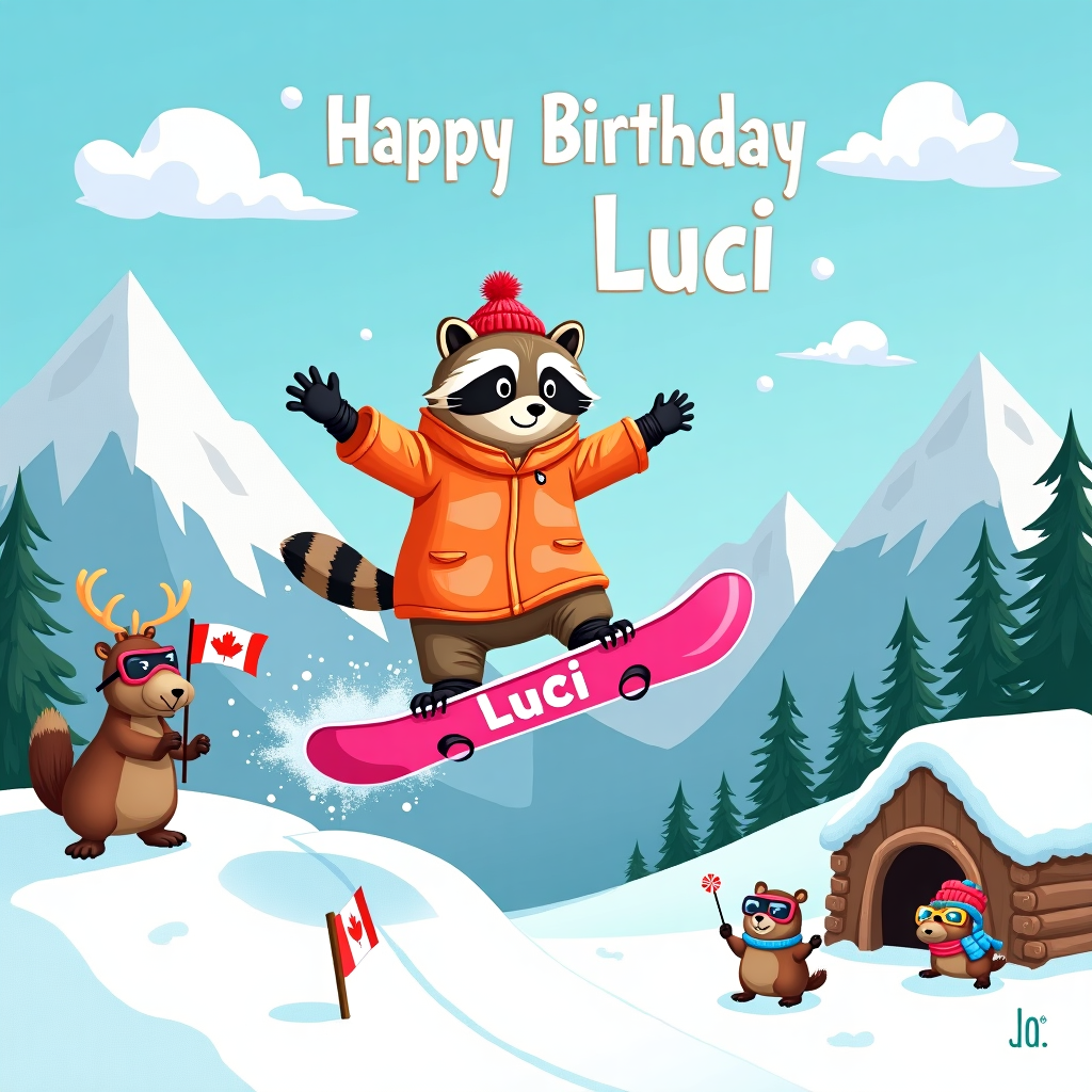 Raccoon Birthday Cards - Silly Robot Cards