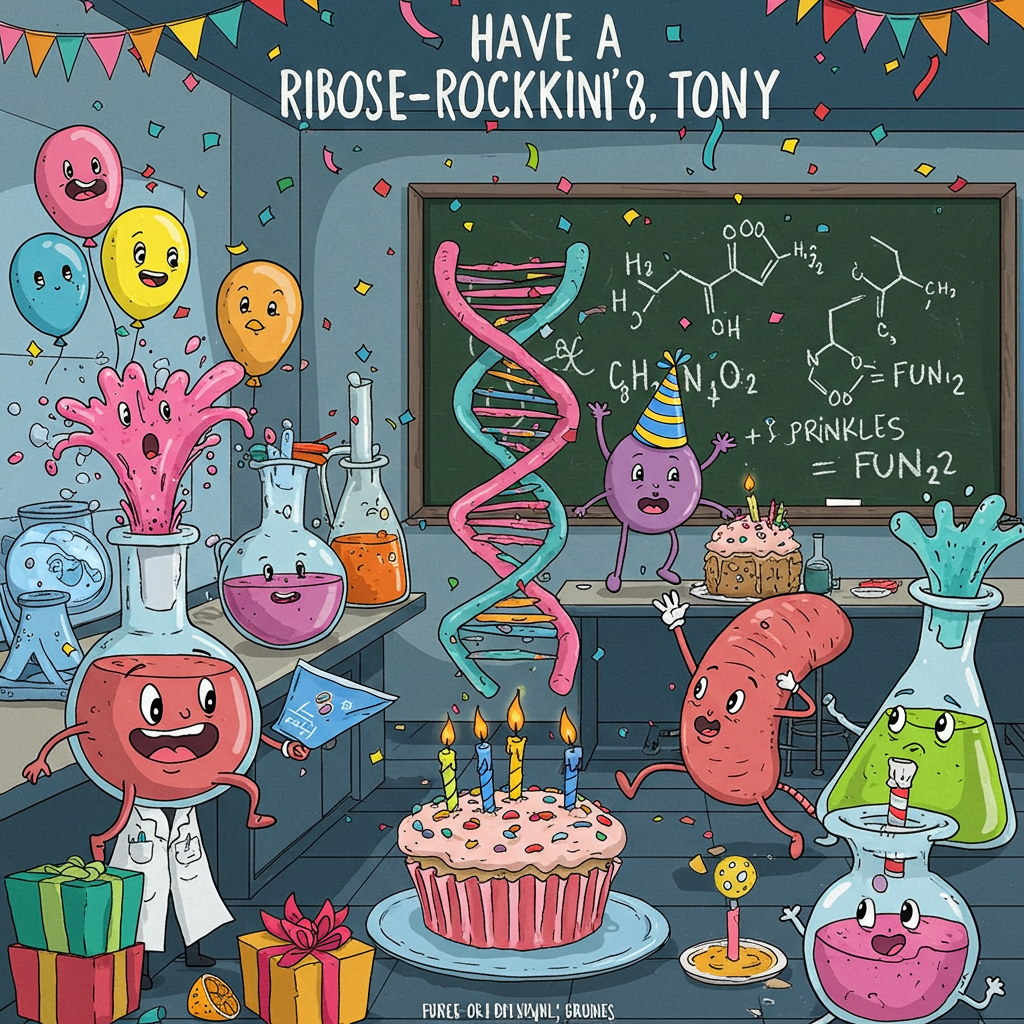 Molecular Biology Birthday Cards - Silly Robot Cards