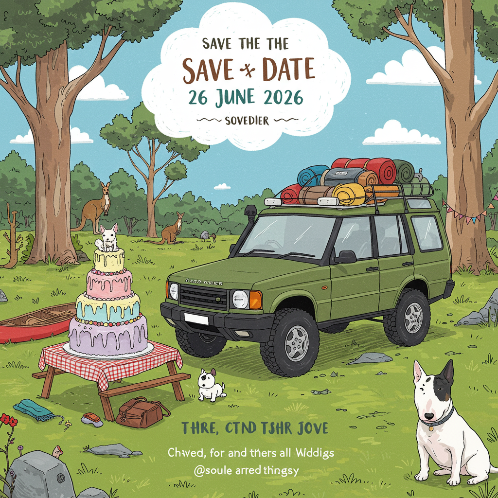 Land Rover 90 Series Wedding Cards - Silly Robot Cards