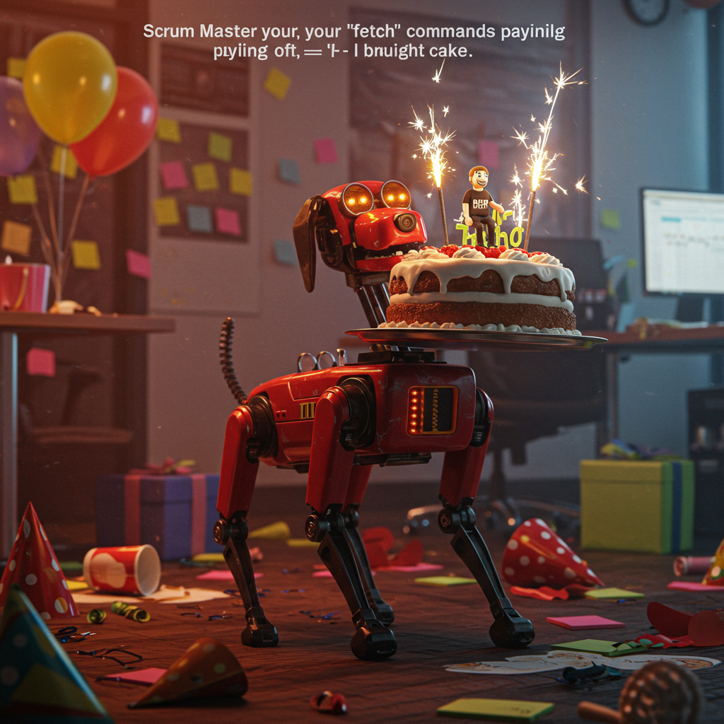 Scrum Master Appreciation Birthday Cards - Silly Robot Cards