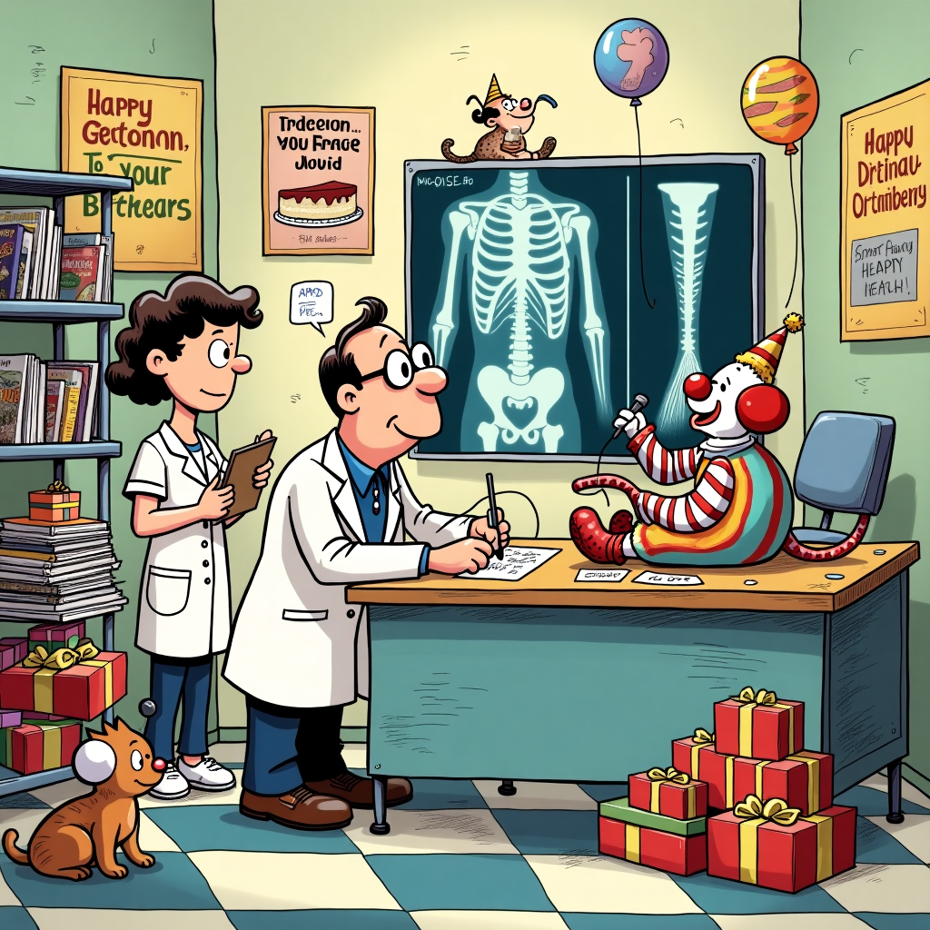 Doctor's Surgery Birthday Cards - Silly Robot Cards