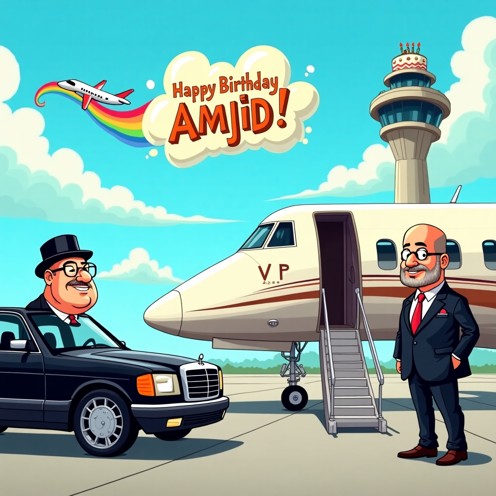 Private Jet Birthday Cards - Silly Robot Cards