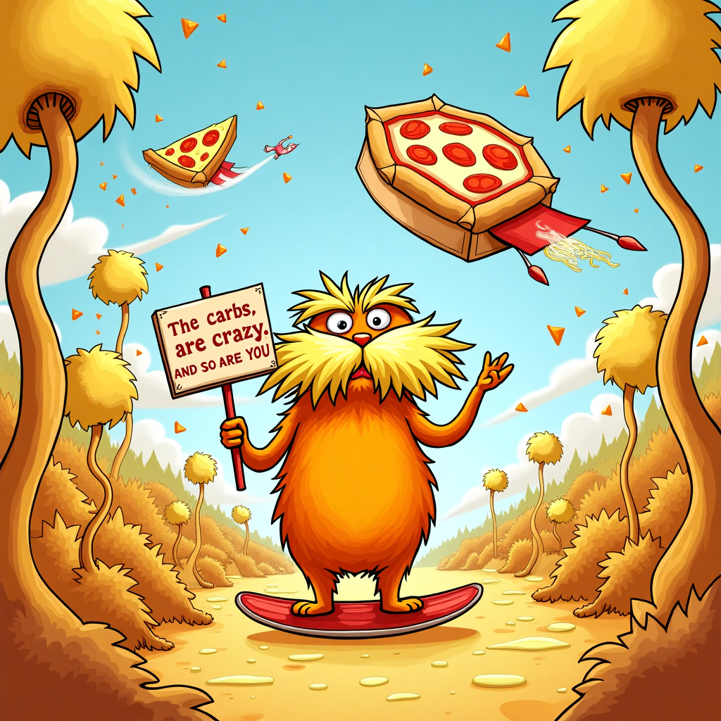 2) Birthday AI Generated Card - The Lorax, and Jets Crazy Bread (f1c35)