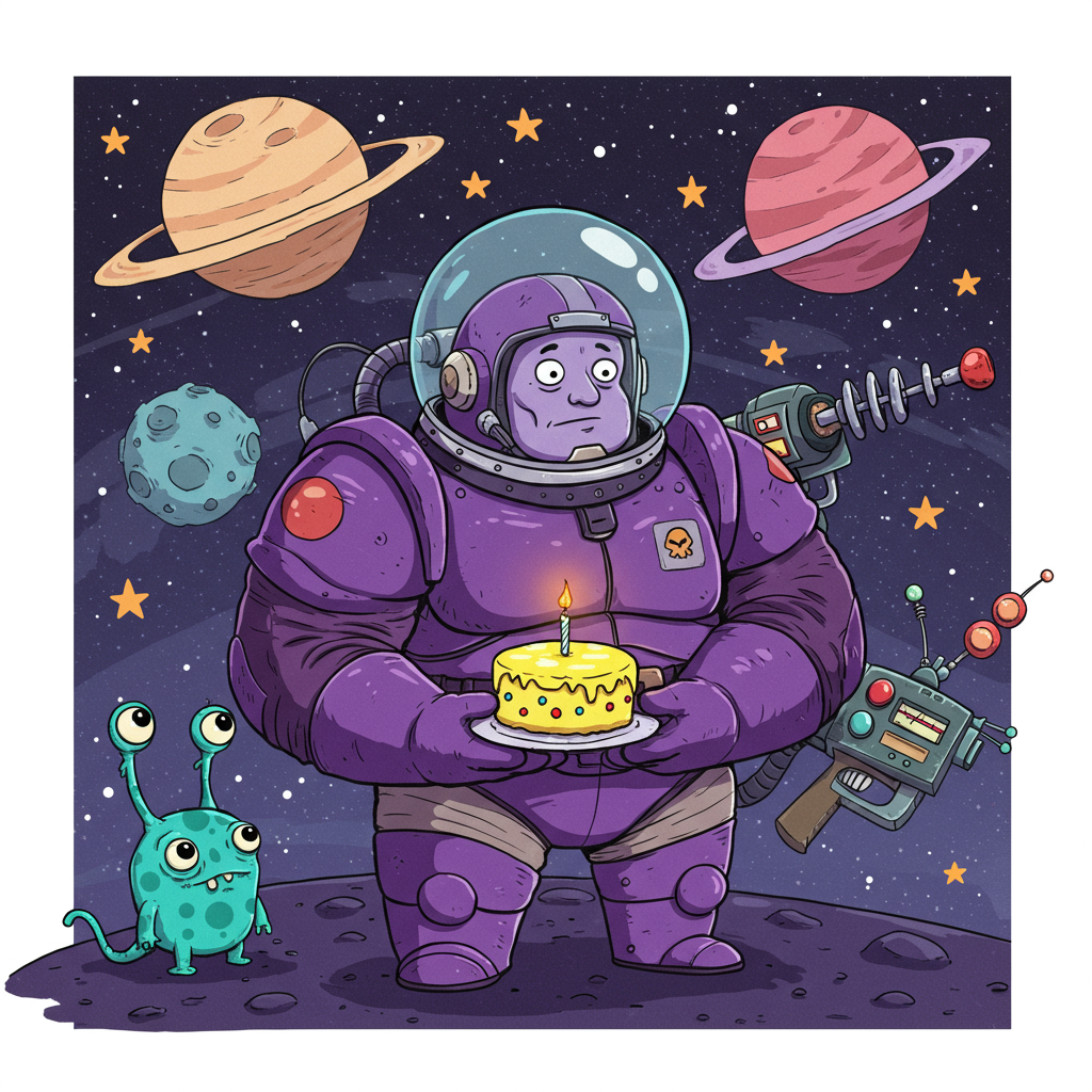 Comical Characters Birthday Cards - Silly Robot Cards