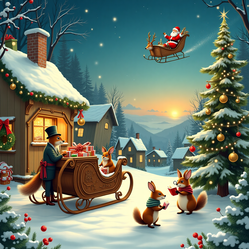 Fairytale Village Christmas Cards - Silly Robot Cards