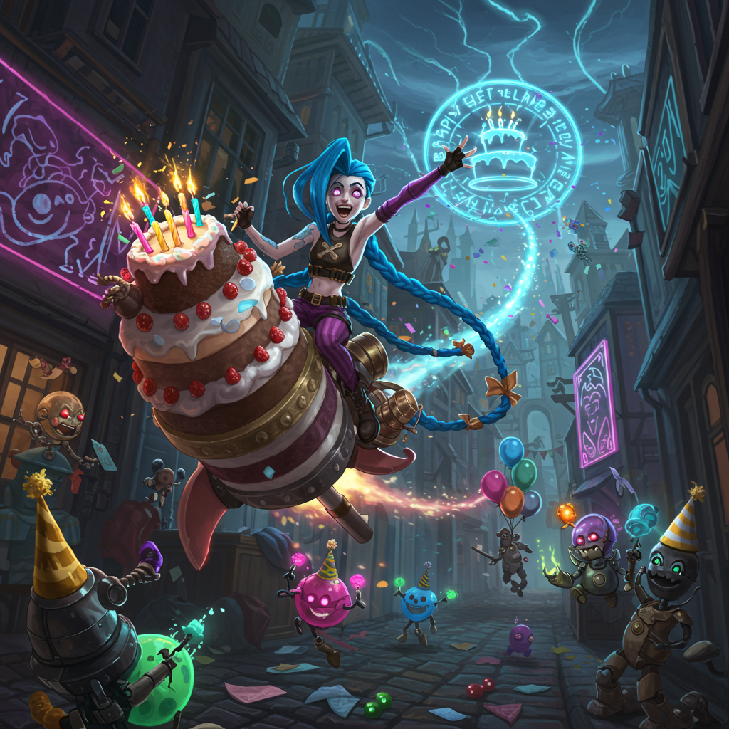 1) Birthday AI Generated Card - Arcane League Of Legends, and Jinx ...