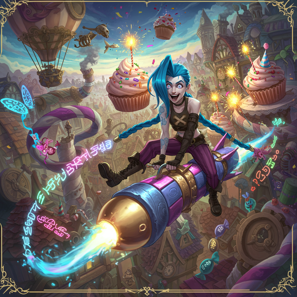 2) Birthday AI Generated Card - Arcane League Of Legends, and Jinx ...