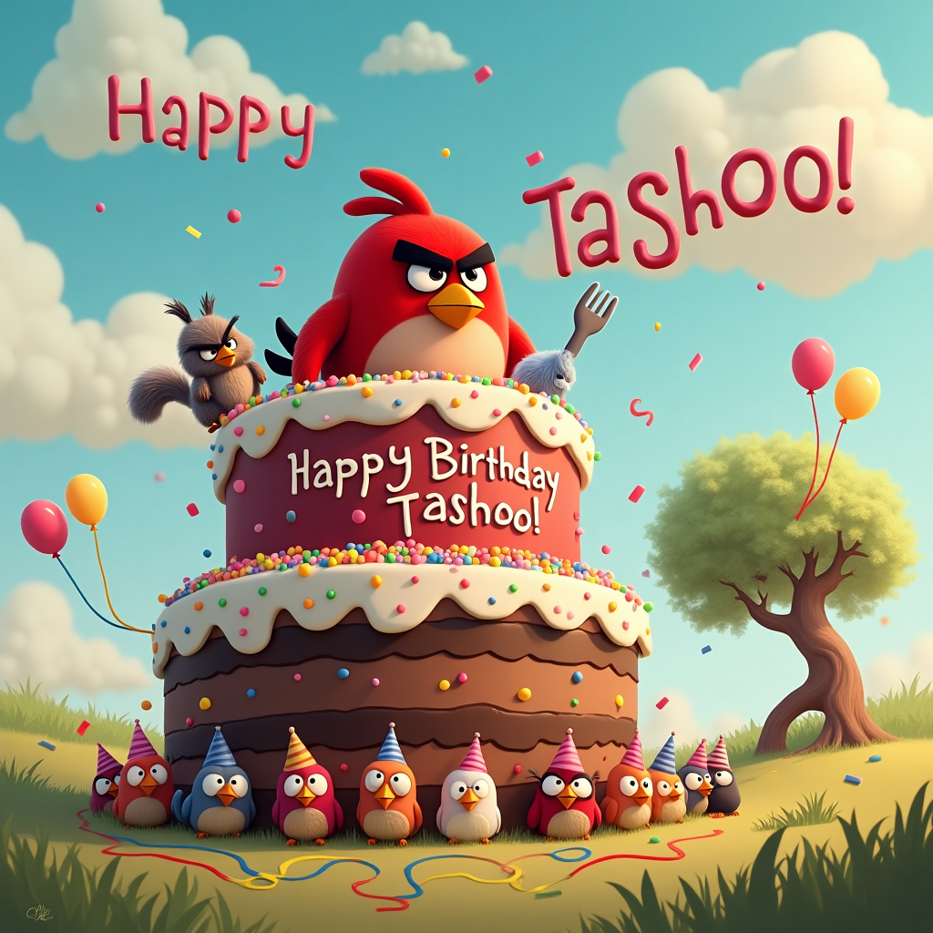 2) Birthday AI Generated Card - Angry bird (e0d82)