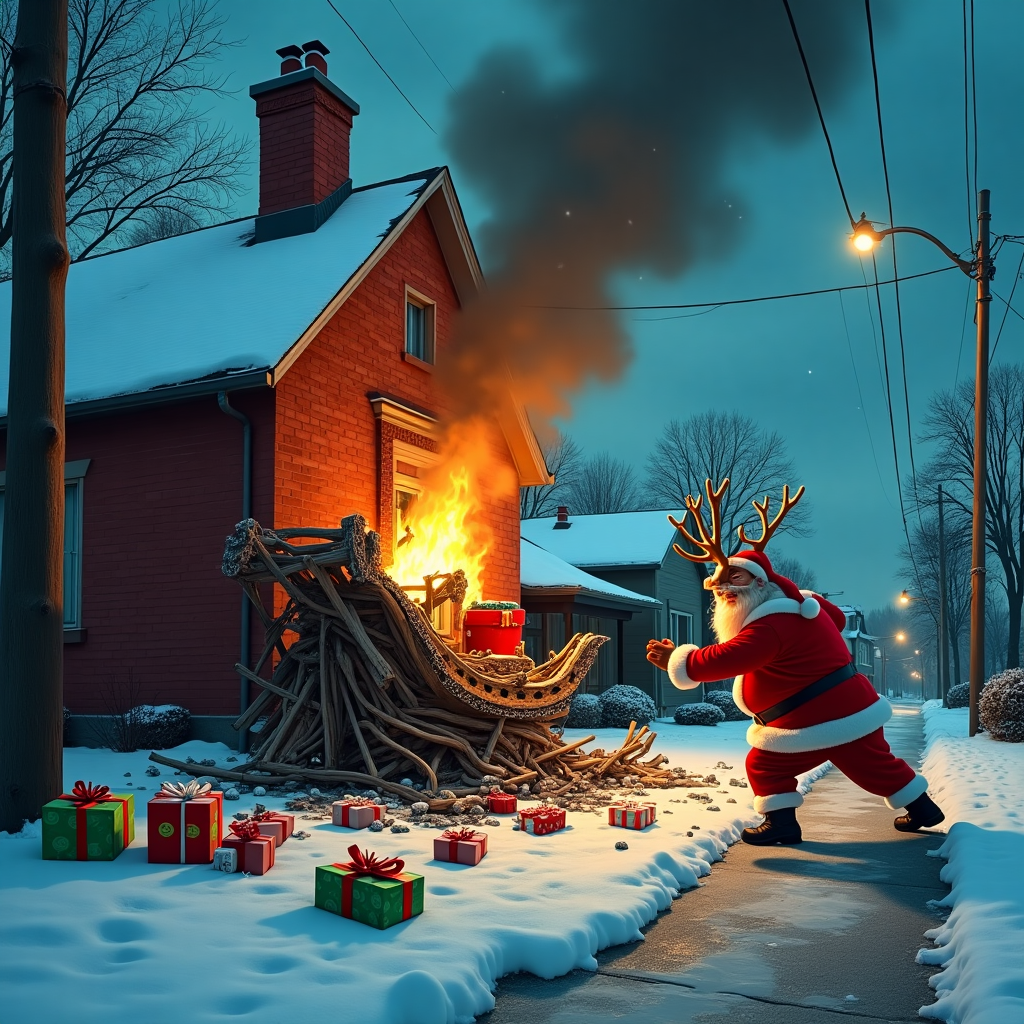 Fire Christmas Cards - Silly Robot Cards