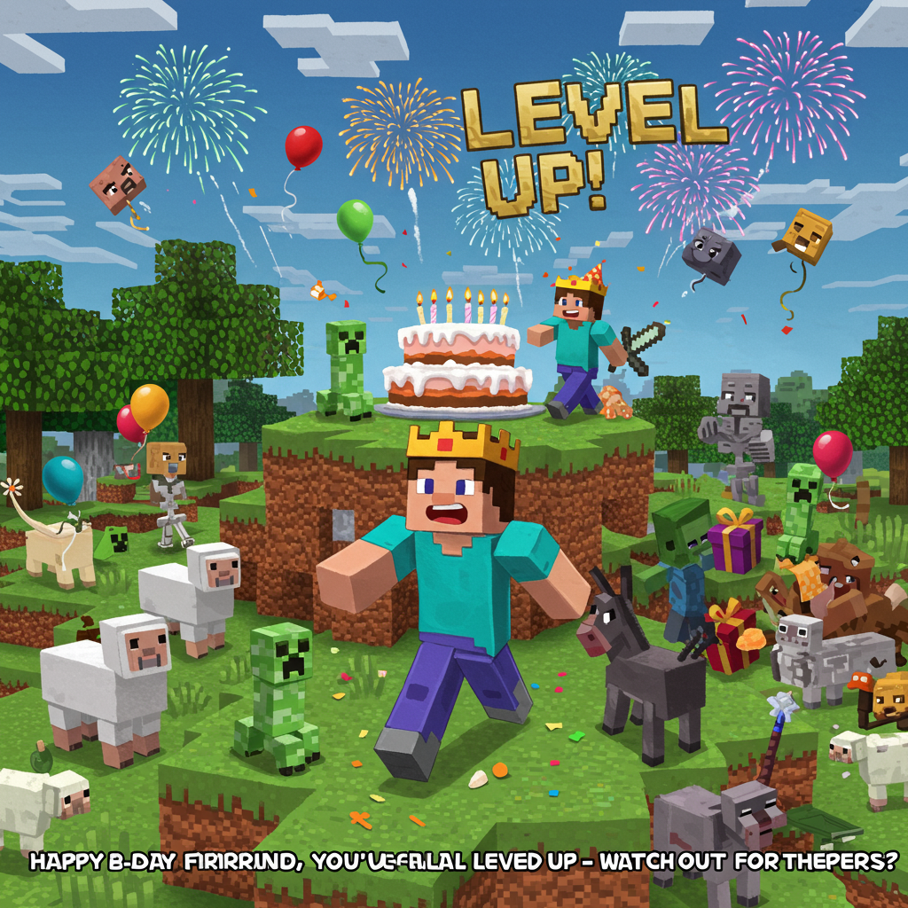 1) Birthday AI Generated Card - Minecraft (95e0f)