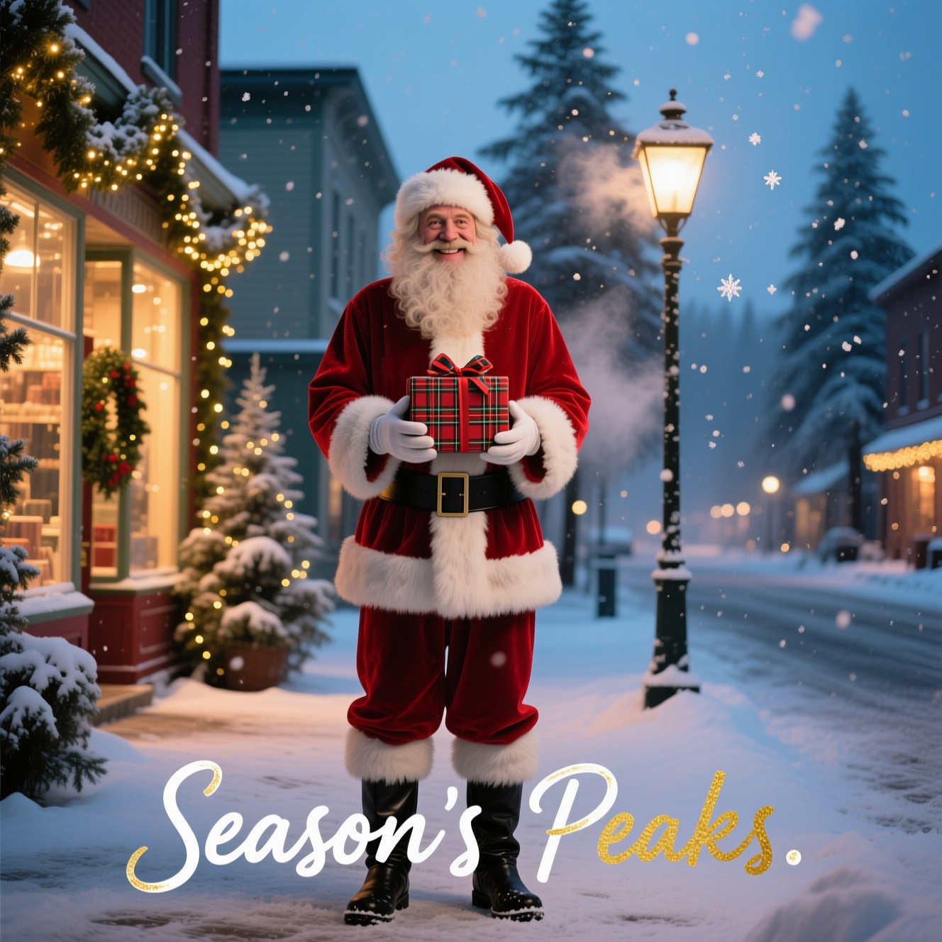 Tartan Ribbon Gift Giving Christmas Cards - Silly Robot Cards