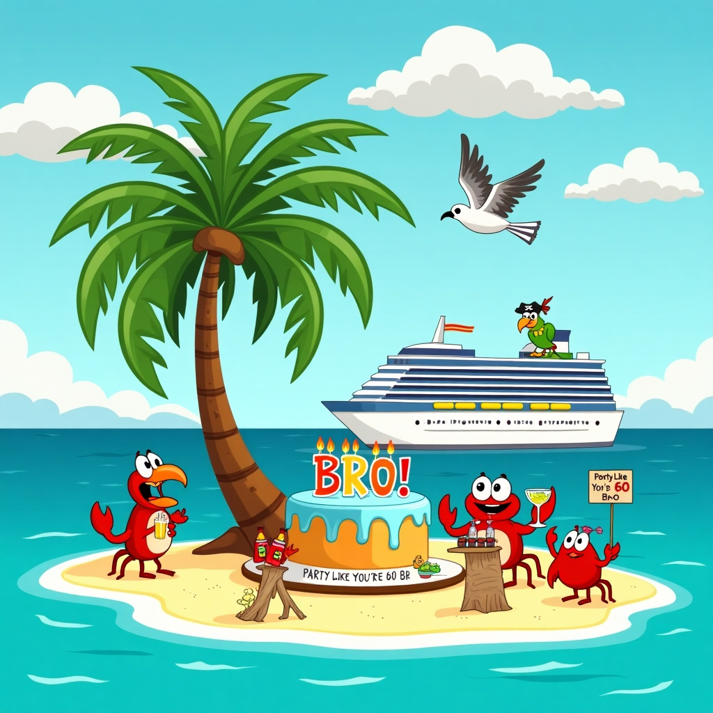 Desert Island Birthday Cards - Silly Robot Cards