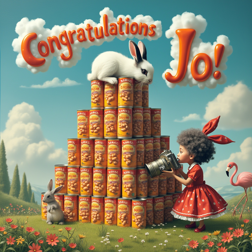 Himalayan Rabbit Congratulations Cards - Silly Robot Cards