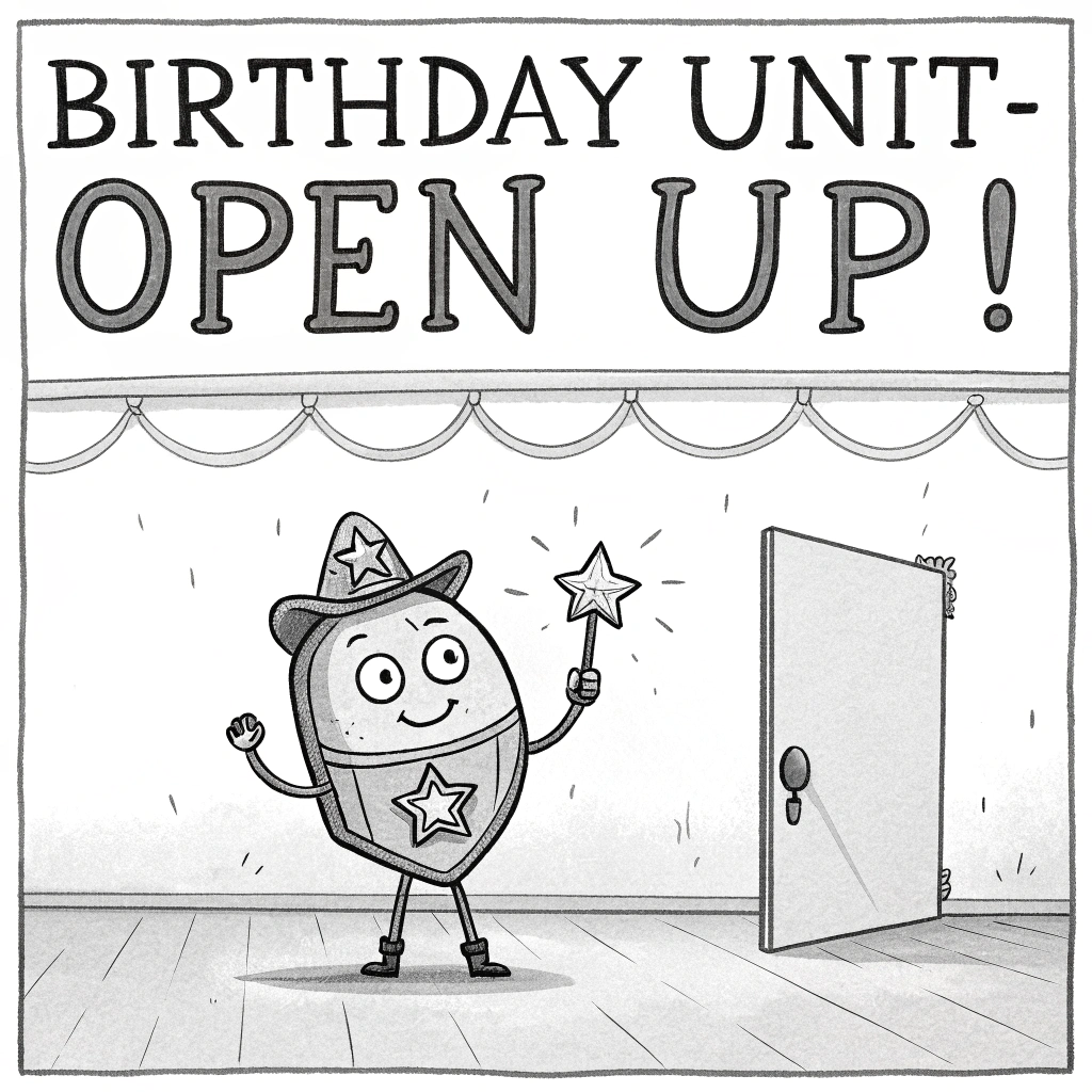 Black and White Art Birthday Cards - Silly Robot Cards