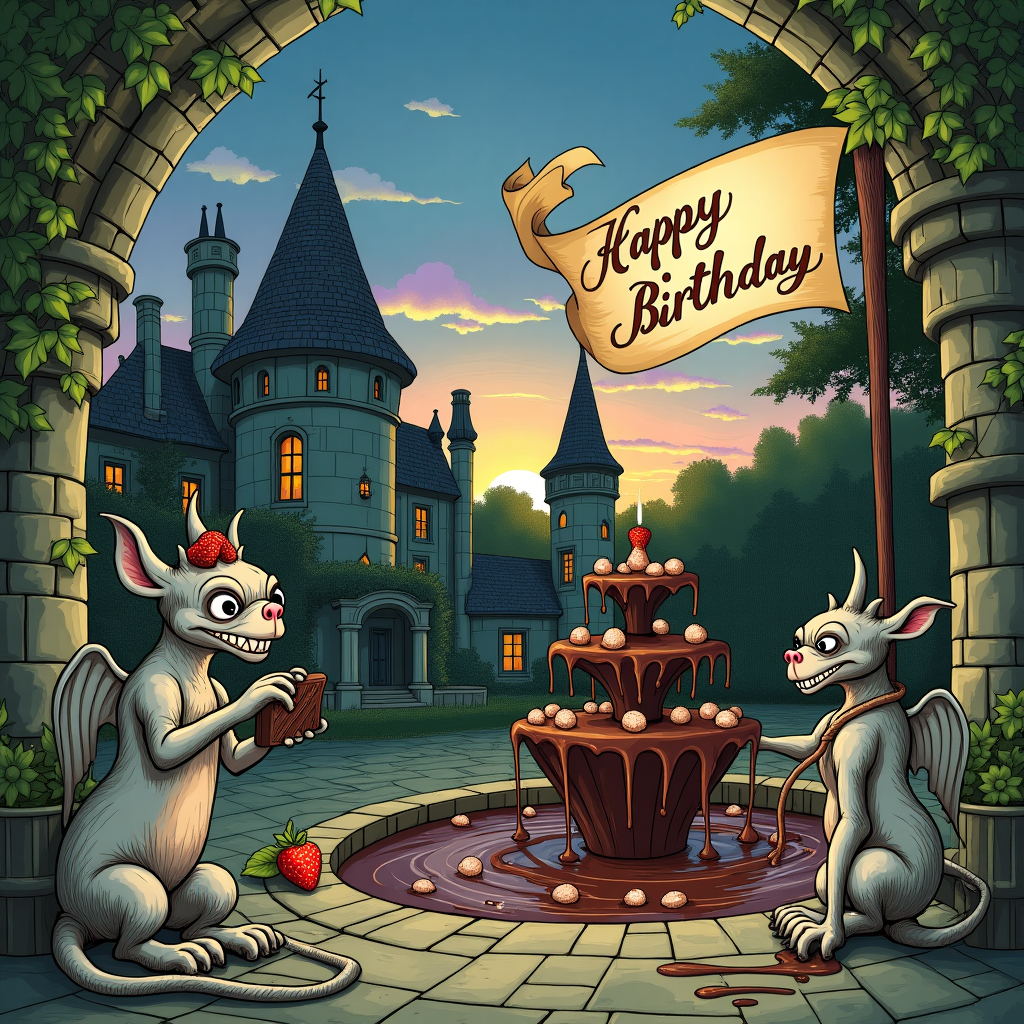 Fantasy Imagery Birthday Cards - Silly Robot Cards