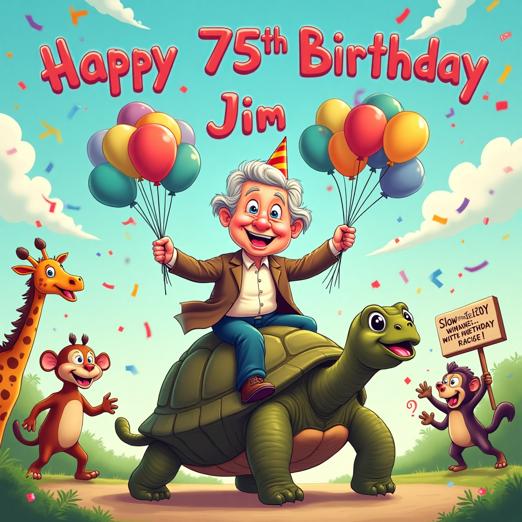 1) Birthday AI Generated Card - Happy 75th Birthday Jim! , and (8c5c2)