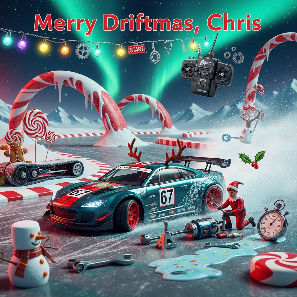 Christmas Racing Christmas Cards - Silly Robot Cards