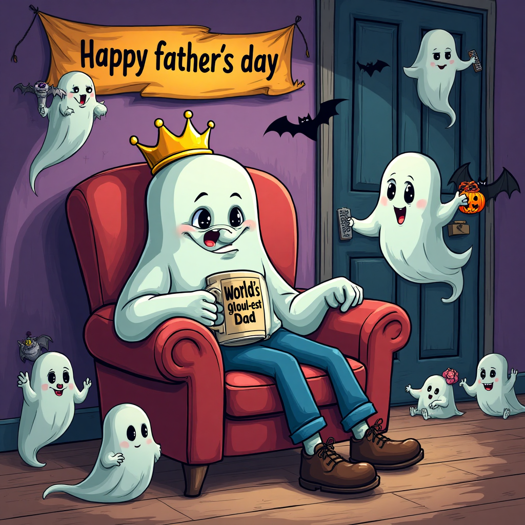 Ghosts Fathers Day Cards - Silly Robot Cards