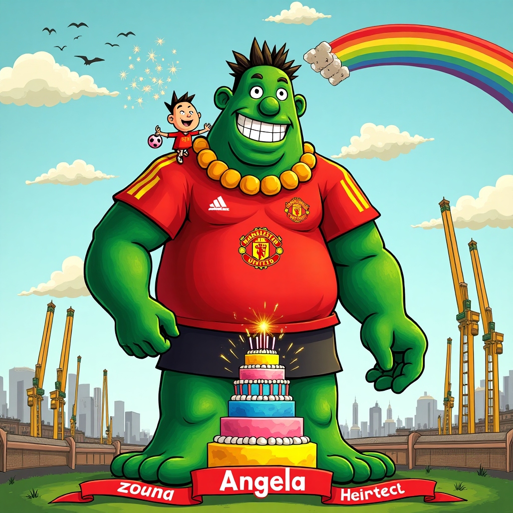 2) Birthday AI Generated Card - Belfast giant , and Man united (a26b2)