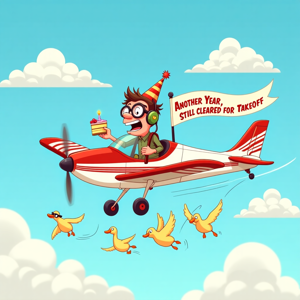 1) Birthday AI Generated Card - Cessna plane, Red stripes, Dave, and ...