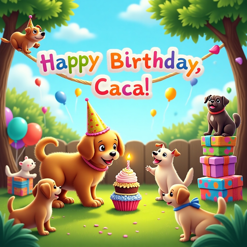 Puppy Party Birthday Cards - Silly Robot Cards