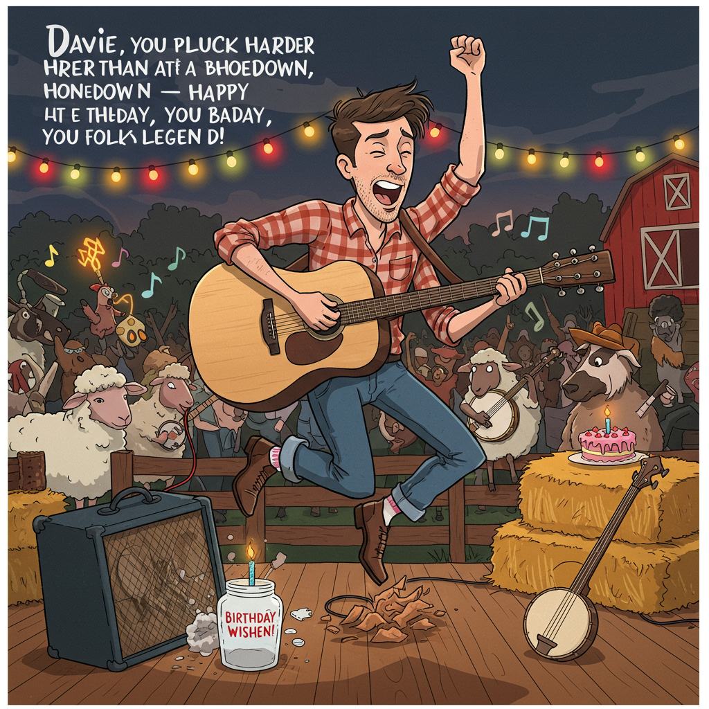 Guitar Playing Birthday Cards - Silly Robot Cards