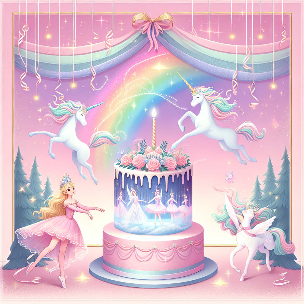 2) Birthday AI Generated Card - Disney Frozen, Unicorns, Cake, Rainbows ...
