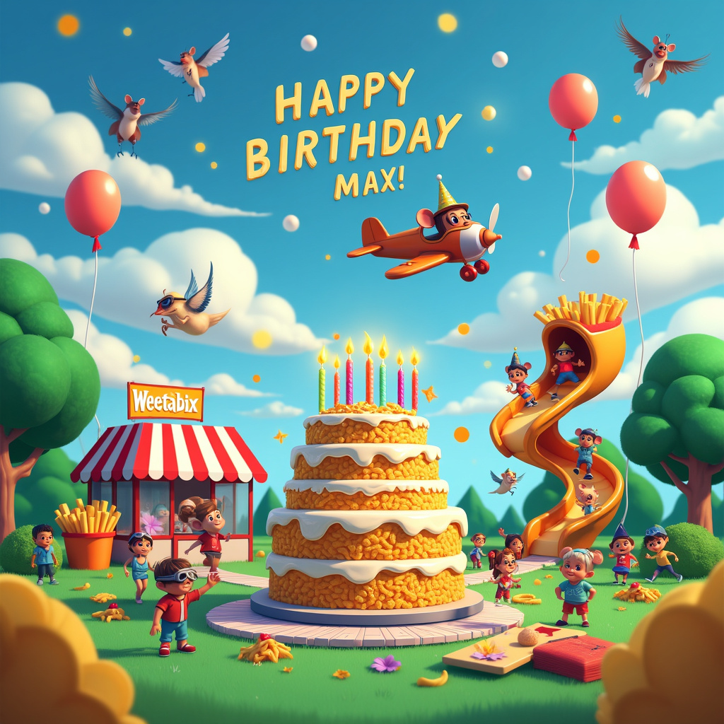 French Fry Birthday Cards - Silly Robot Cards