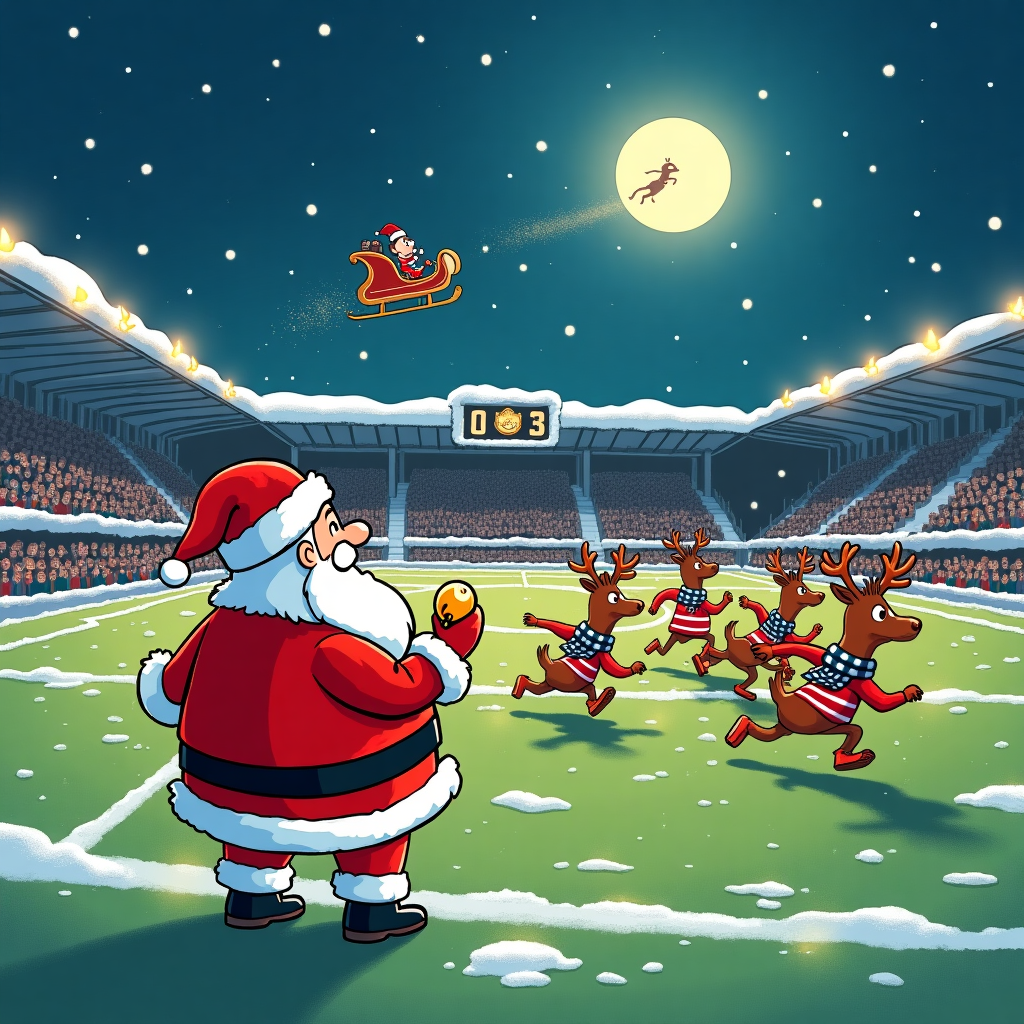 Football Stadium Christmas Cards - Silly Robot Cards