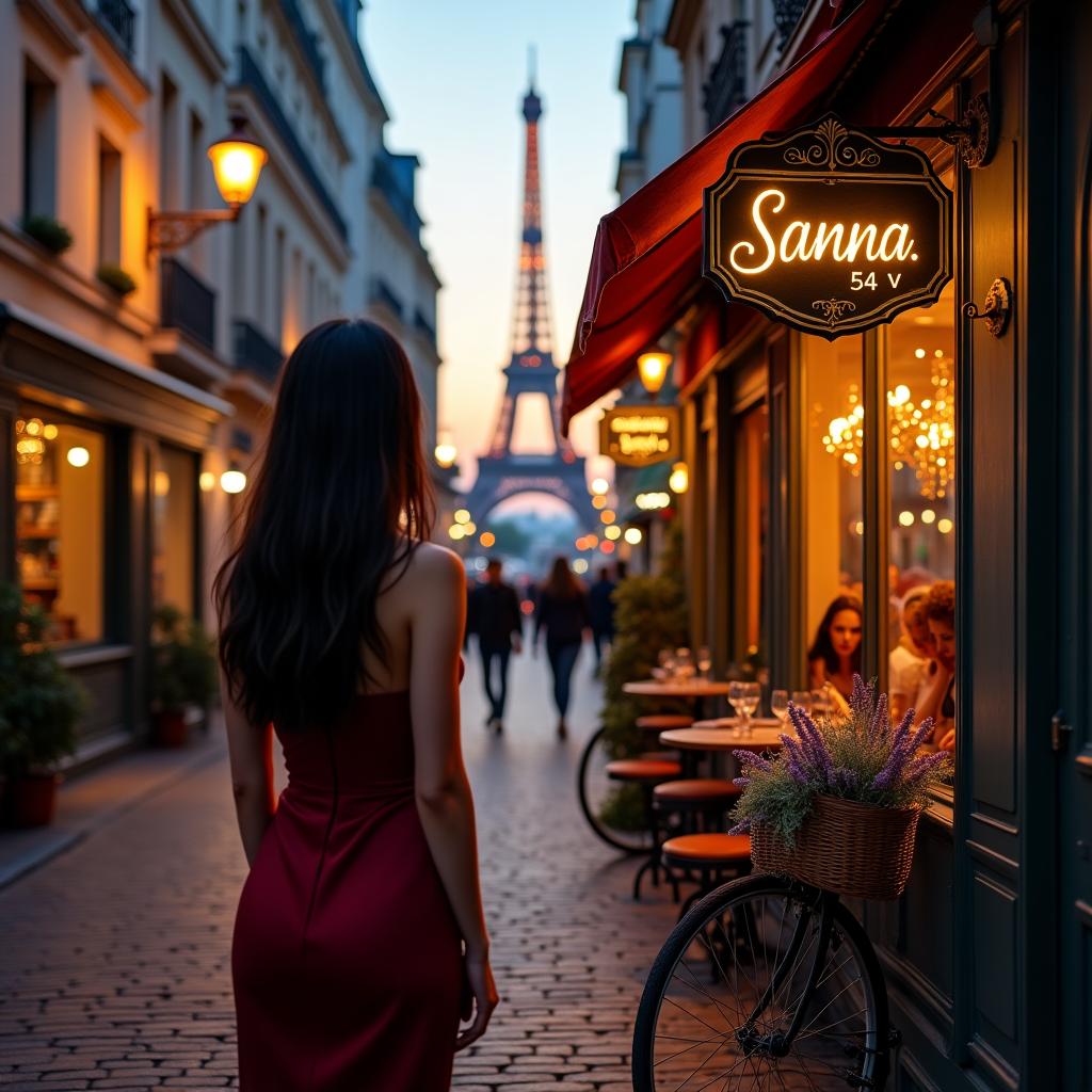 Eiffel Tower silhouette Birthday Cards - Silly Robot Cards