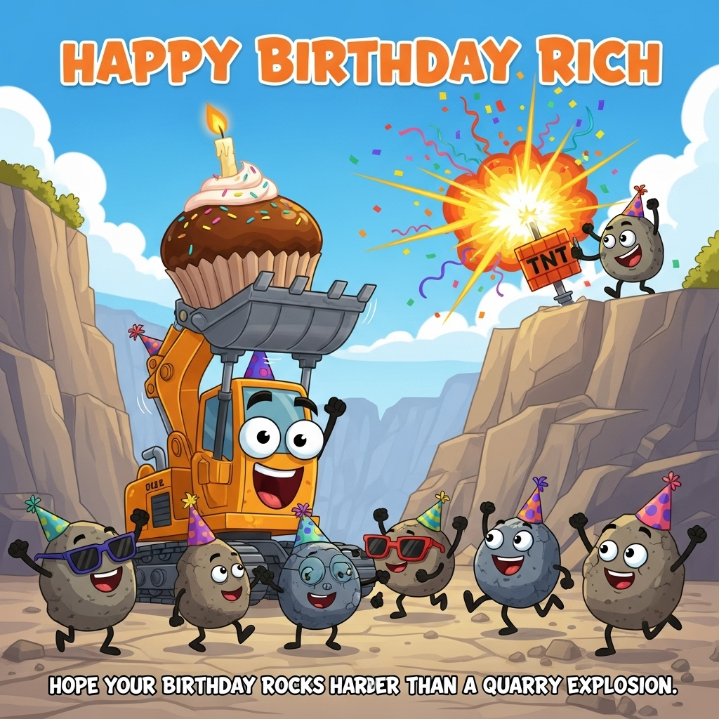Mining Birthday Cards - Silly Robot Cards