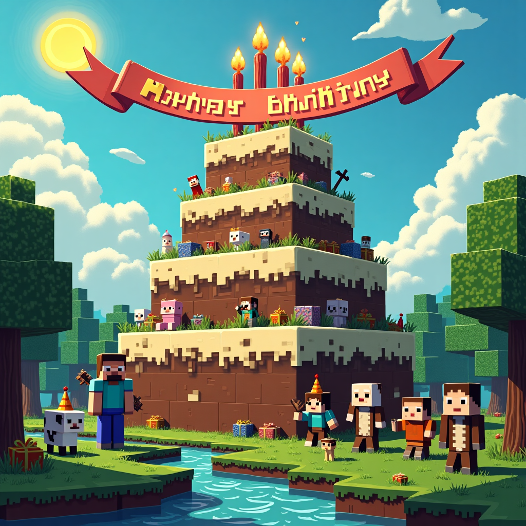 Minecraft-Themed Birthday Cards - Silly Robot Cards