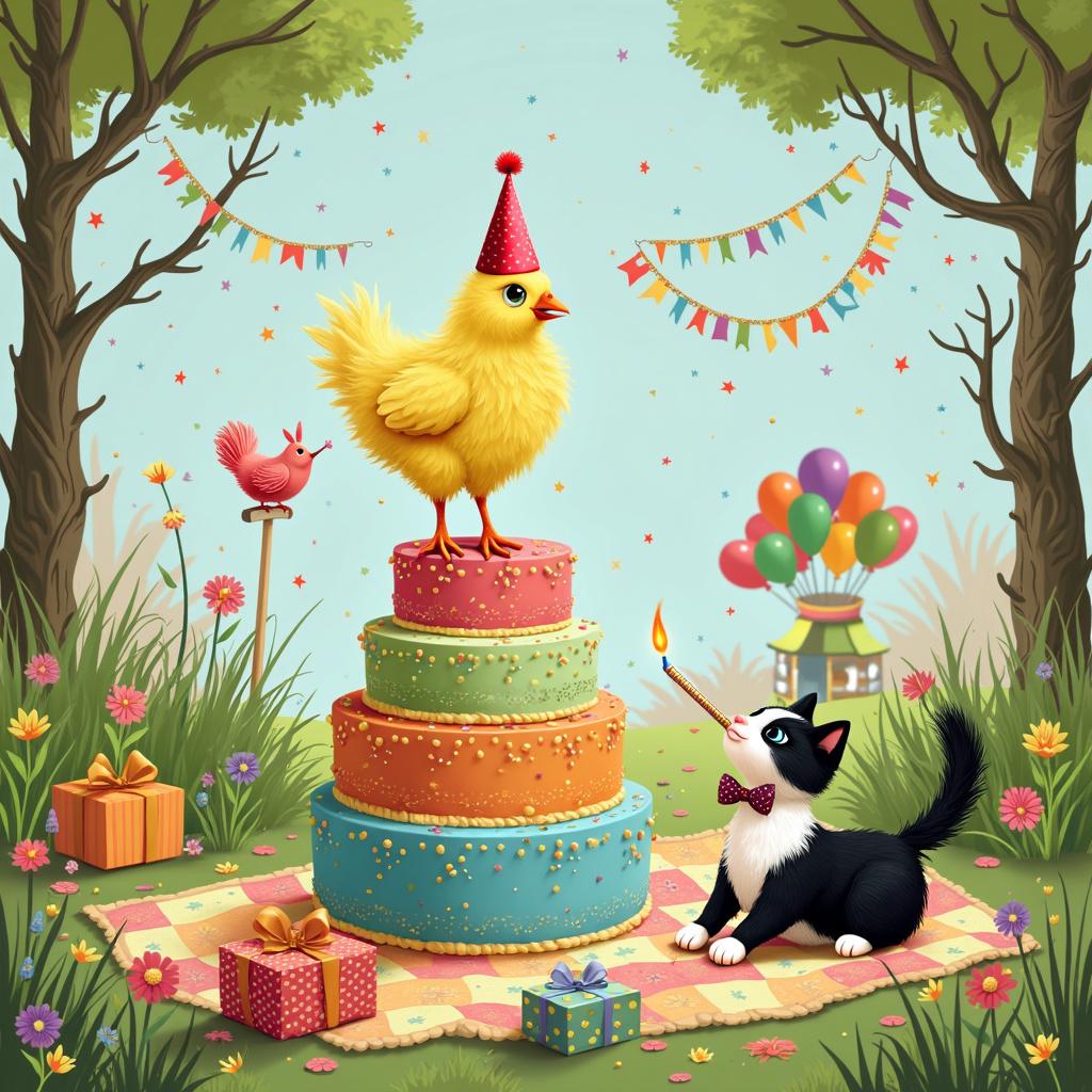 Fried Chicken Birthday Cards - Silly Robot Cards