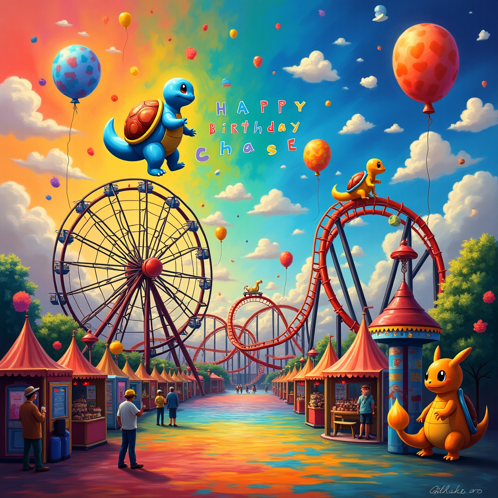 Charmander Birthday Cards - Silly Robot Cards