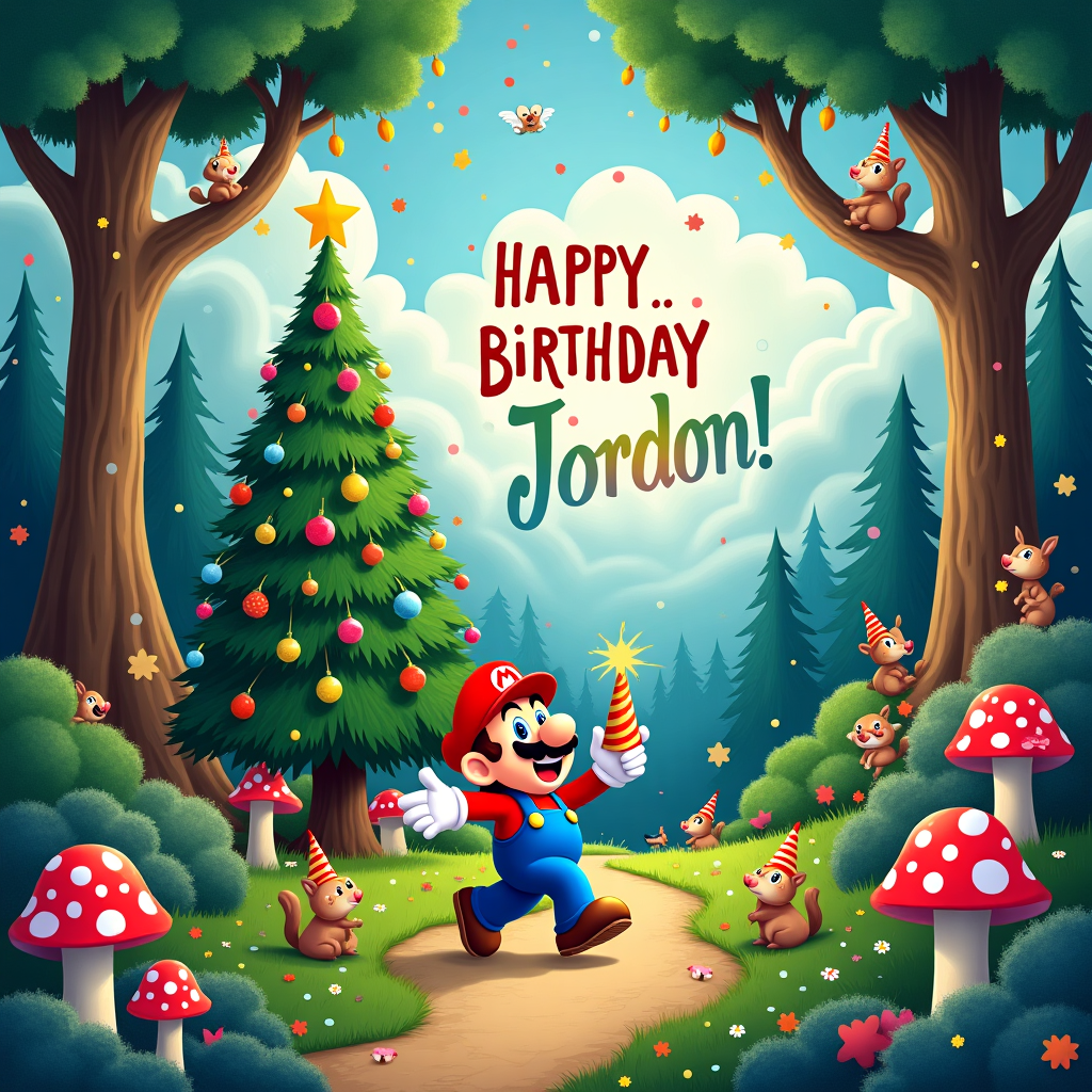 Super Mario Birthday Celebration Birthday Cards - Silly Robot Cards