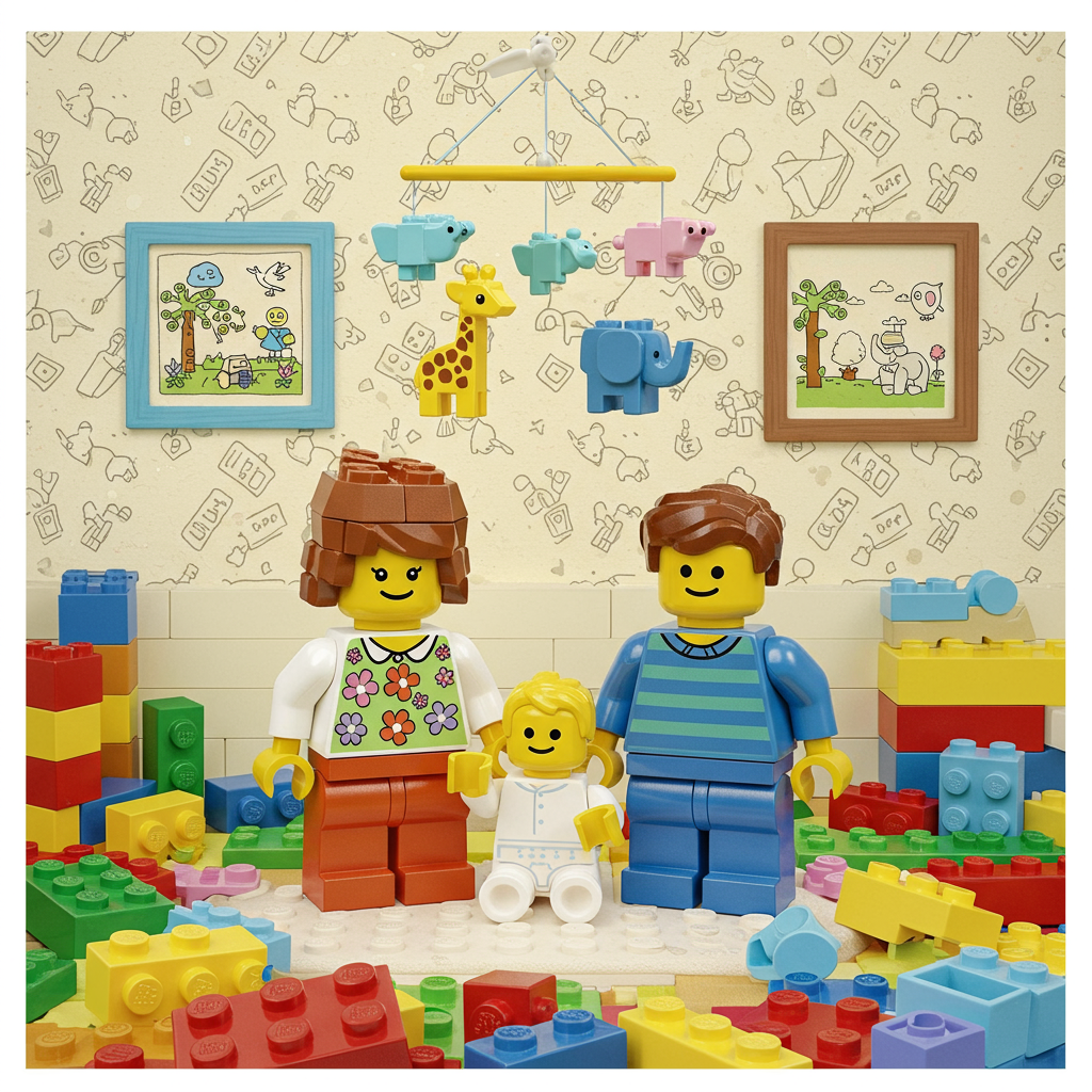 Playful Aesthetics New Baby Cards - Silly Robot Cards