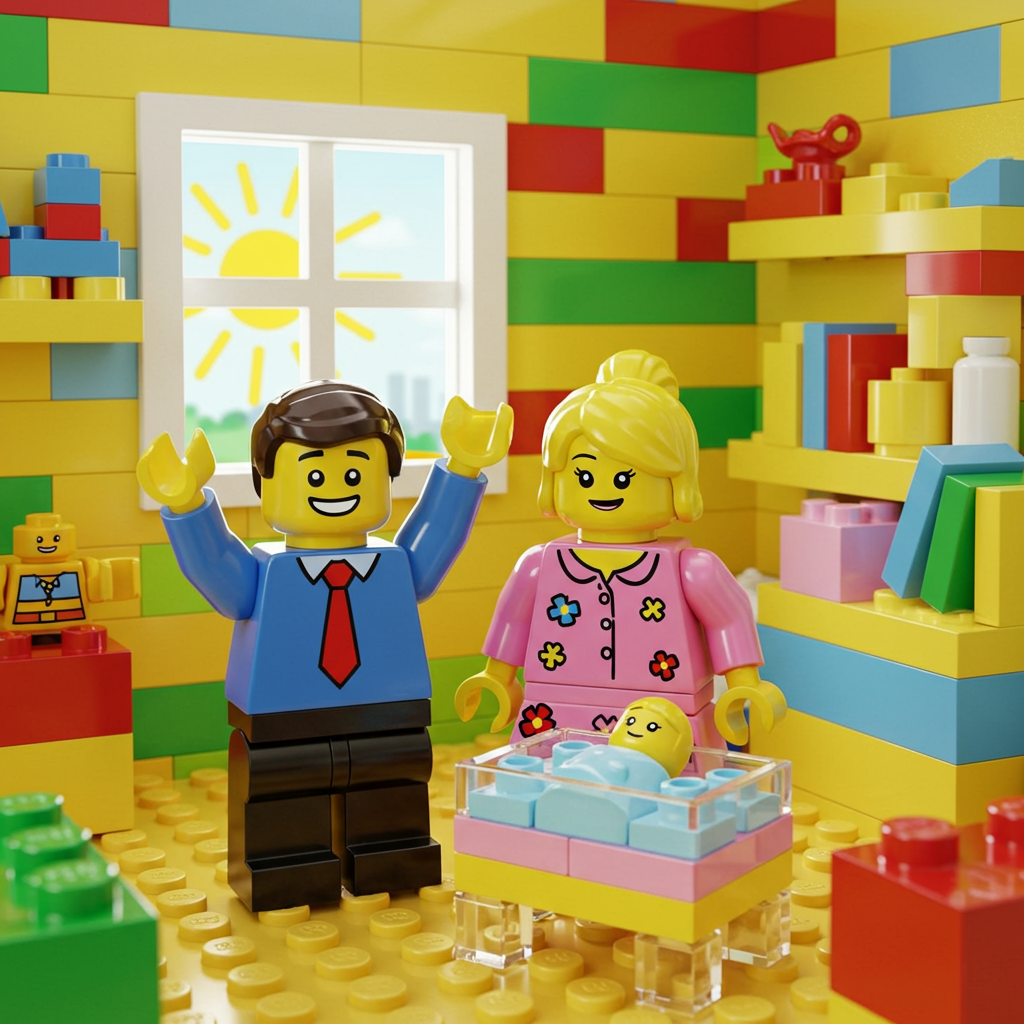 Lego Family New Baby Cards - Silly Robot Cards