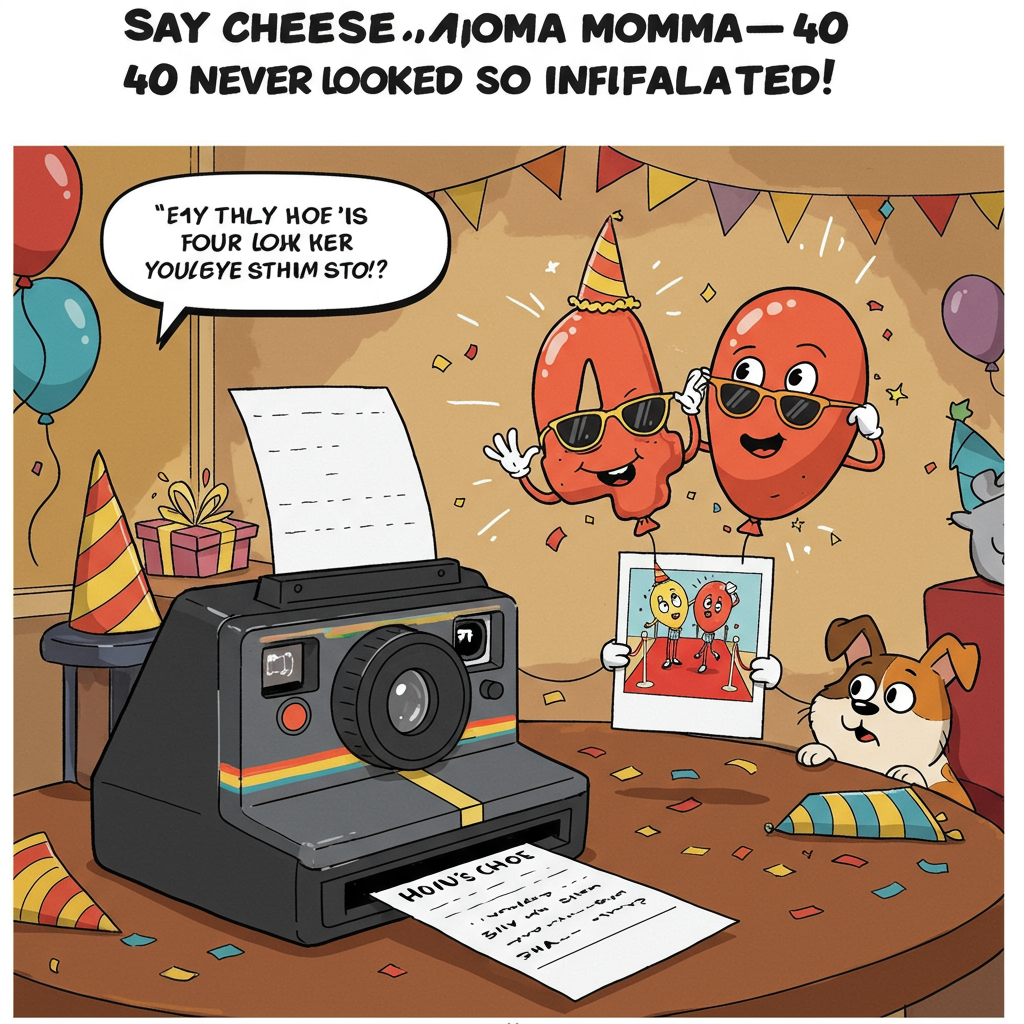 2) Birthday AI Generated Card - a retro Polaroid camera printing out a ...