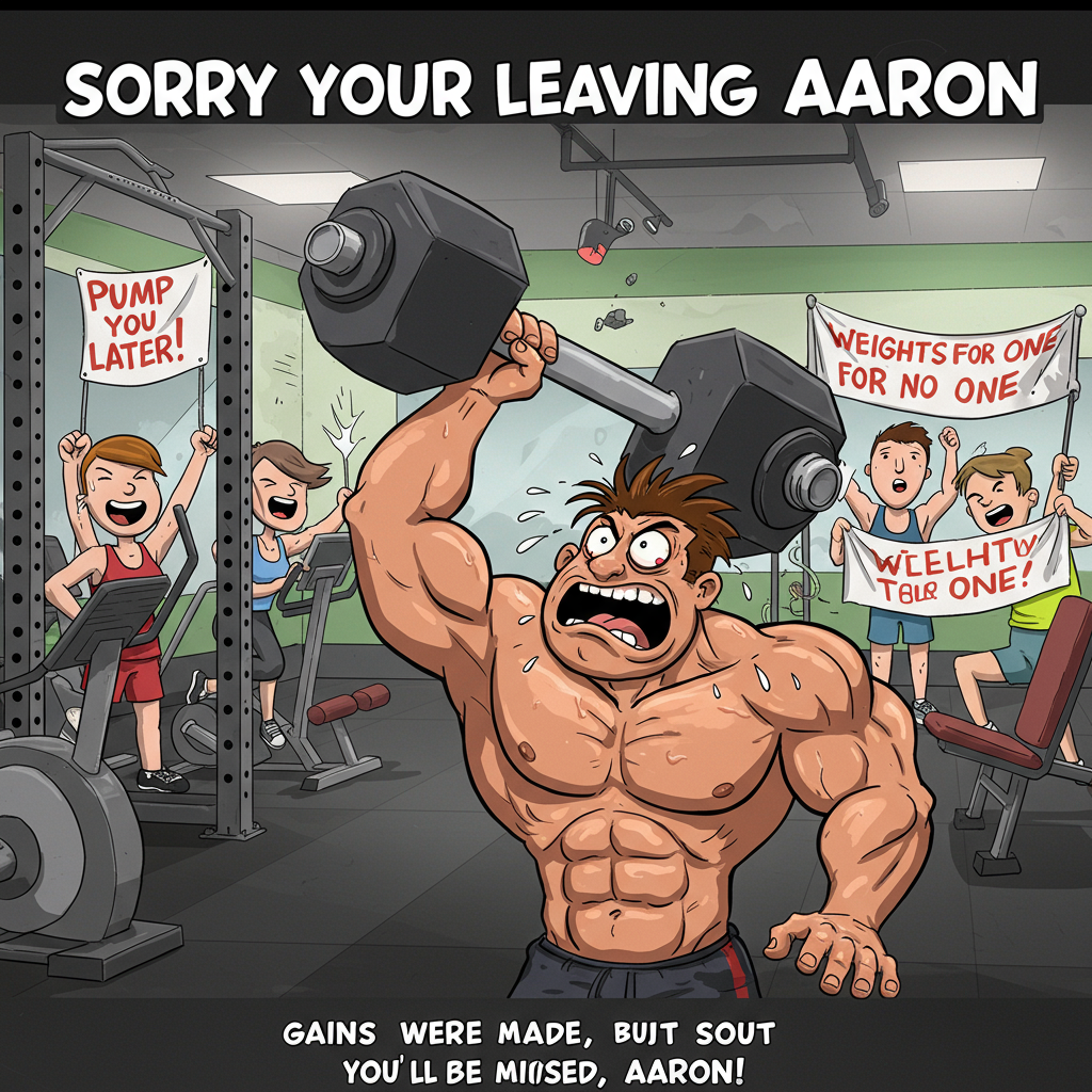 Strength Training Farewell Cards - Silly Robot Cards