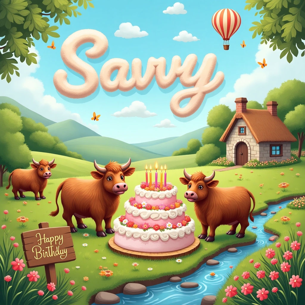 Highland Cows Birthday Cards - Silly Robot Cards