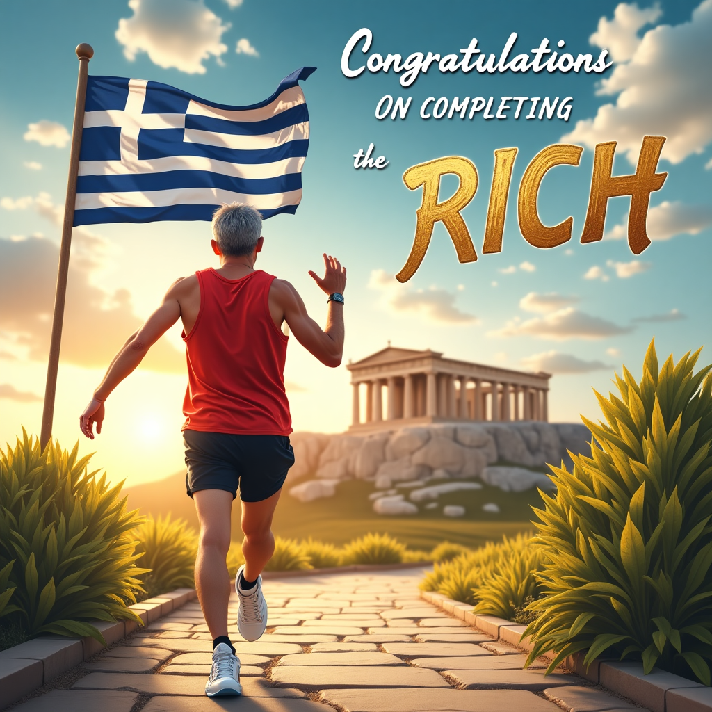 2) Congratulations AI Generated Card - Acropolis hill, Athens, Runner ...
